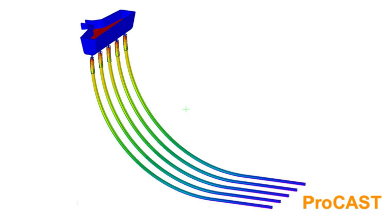 Continuous Casting simulation of metals with software ProCAST